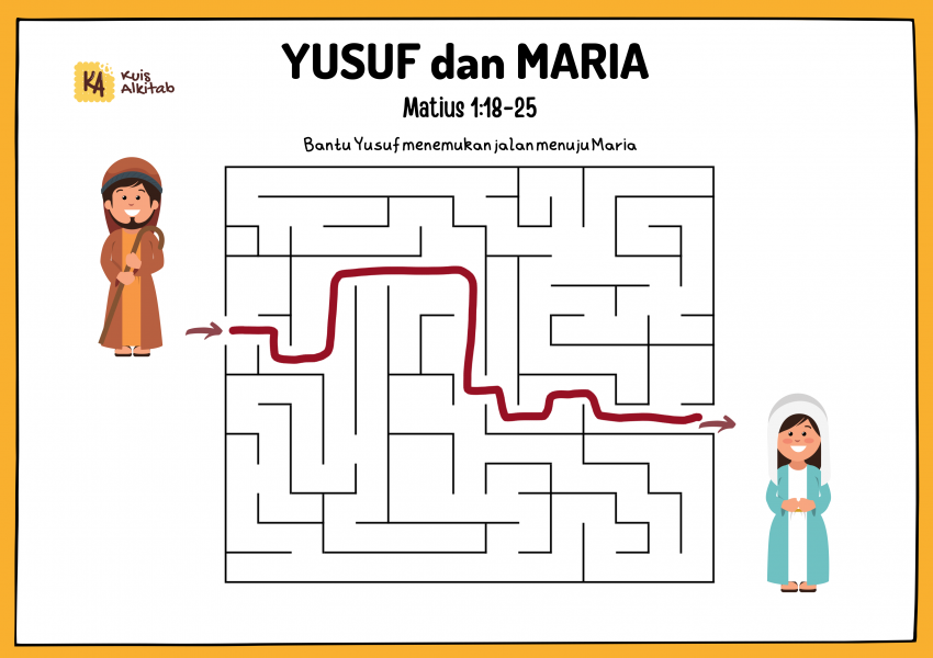 Maze Alkitab Yusuf dan Maria - Kuis Alkitab